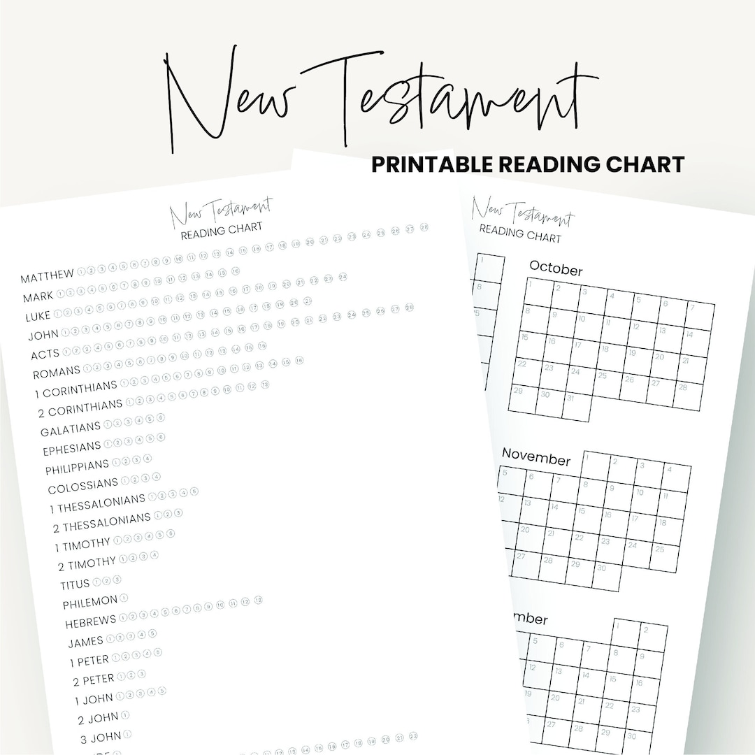 New Testament Reading Chart | Bible Reading Chart | Come Follow Me 2023 ...