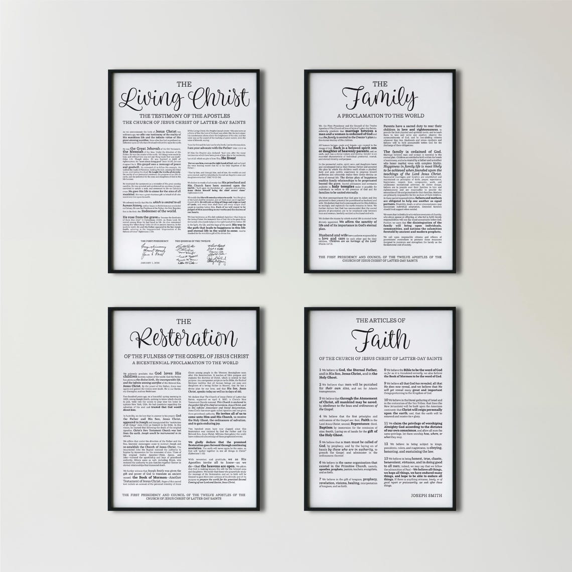 Printable LDS Proclamation Bundle Wall Art – the Living Christ, the ...