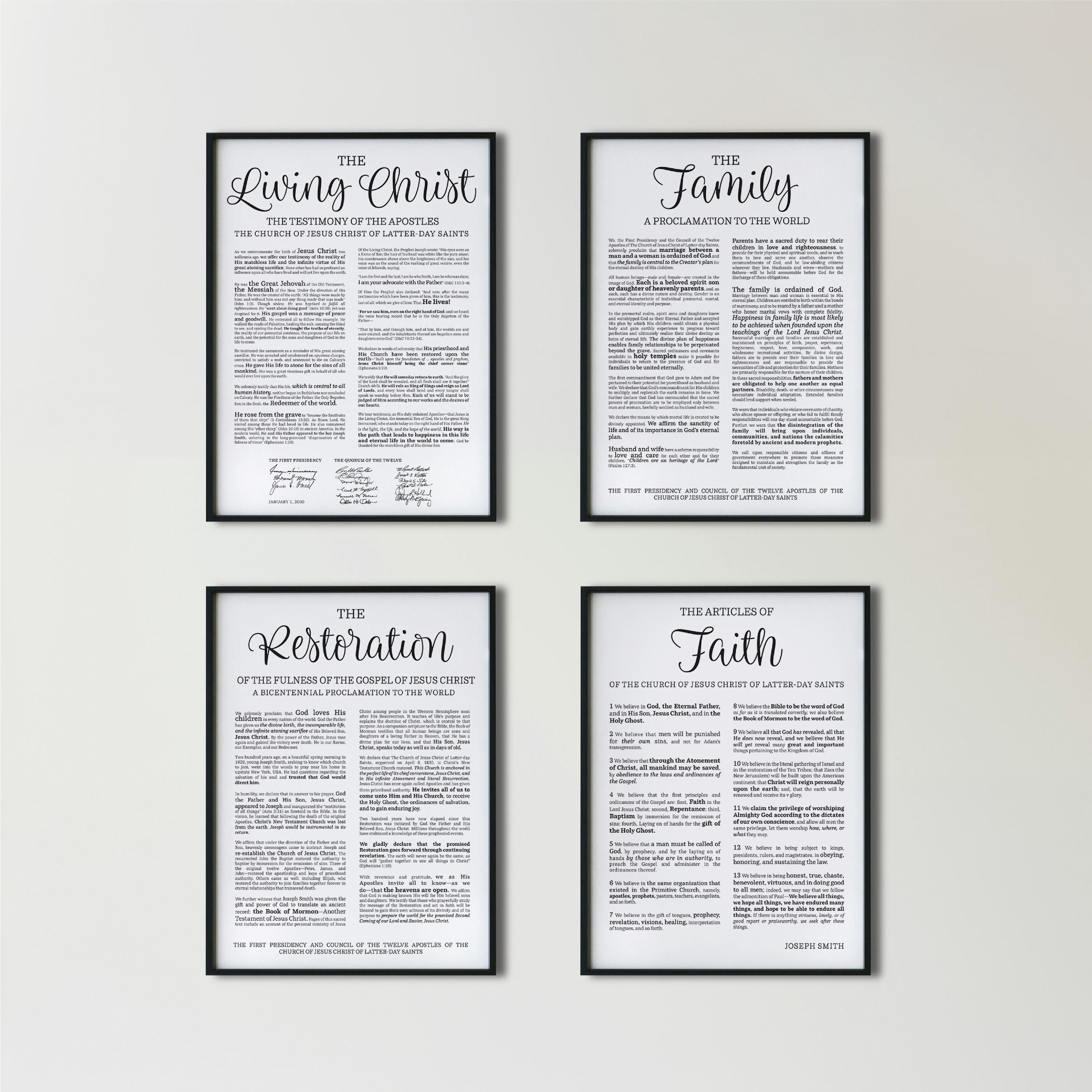 Printable LDS Proclamation Bundle Wall Art – the Living Christ, the ...