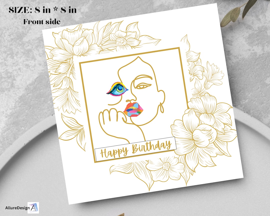 Editable Two Sided Happy Birthday Card DIGITAL Download Printable Art ...