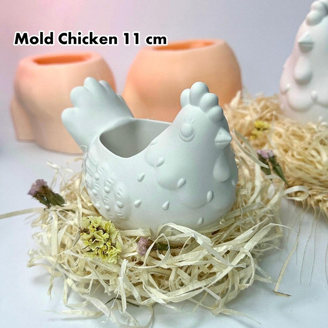 Chicken 11 Cm Jar Silicone Mold. Easter Mold. Mold Chick. Hen Pot Mold ...