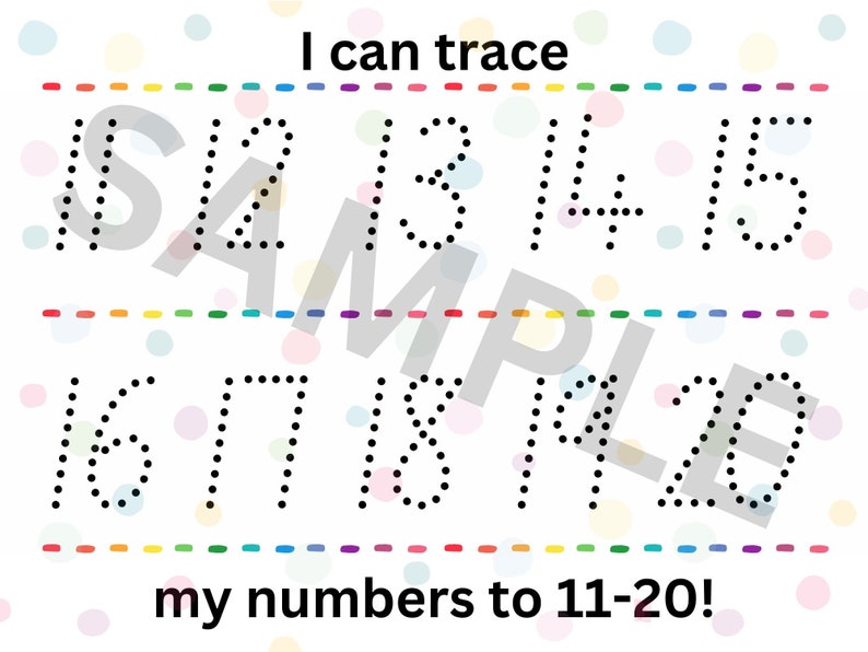 I Can Trace My Number 1-20 Digital Download Dry Erase Montessori ...
