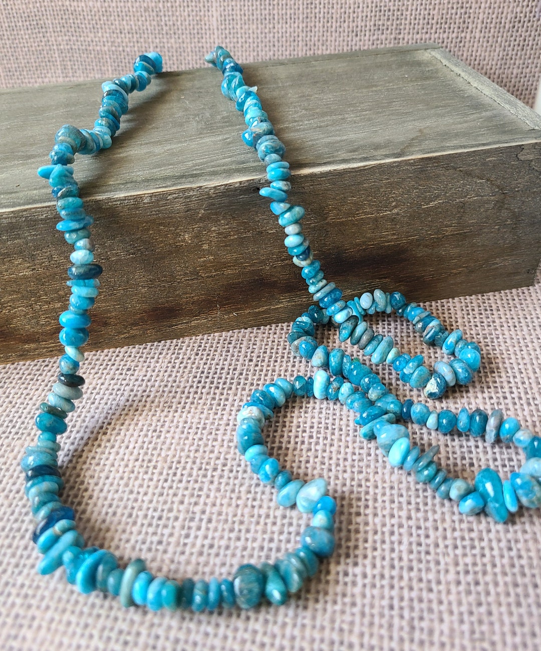 Cerulean Blue and Turquoise Polished Stone Single Strand Beaded ...