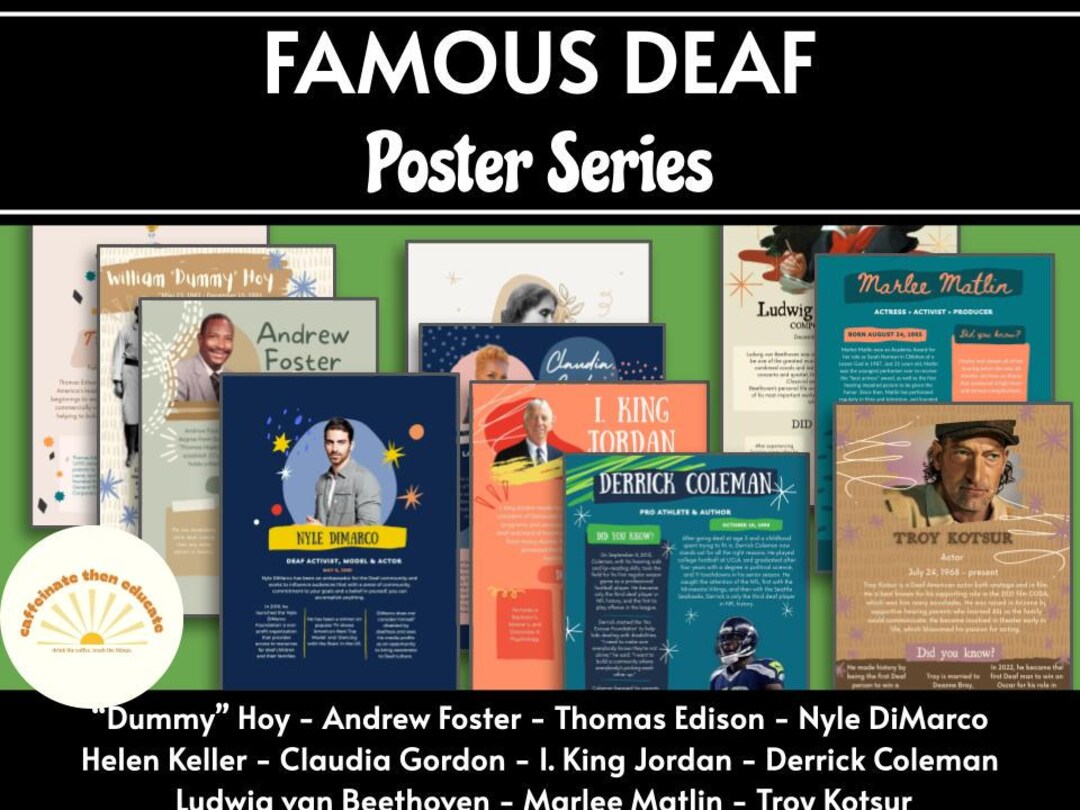 12 Famous & Influential Deaf Poster Series With Information - Etsy