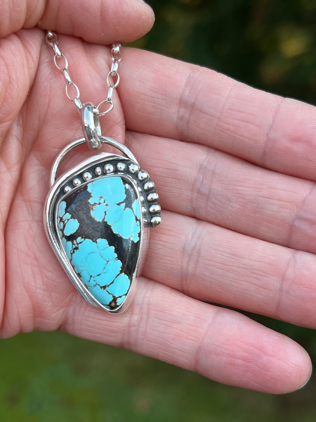 Qingu Turquoise Pendant, Blue Turquoise Pendant, Blue Hubei Turquoise ...