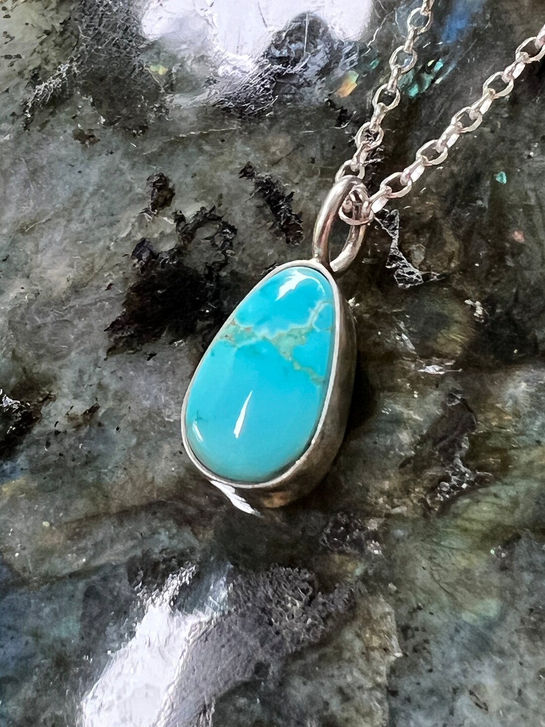 Blue Ridge Turquoise Petite Pendant, Blue Turquoise Pendant, Blue Stone ...