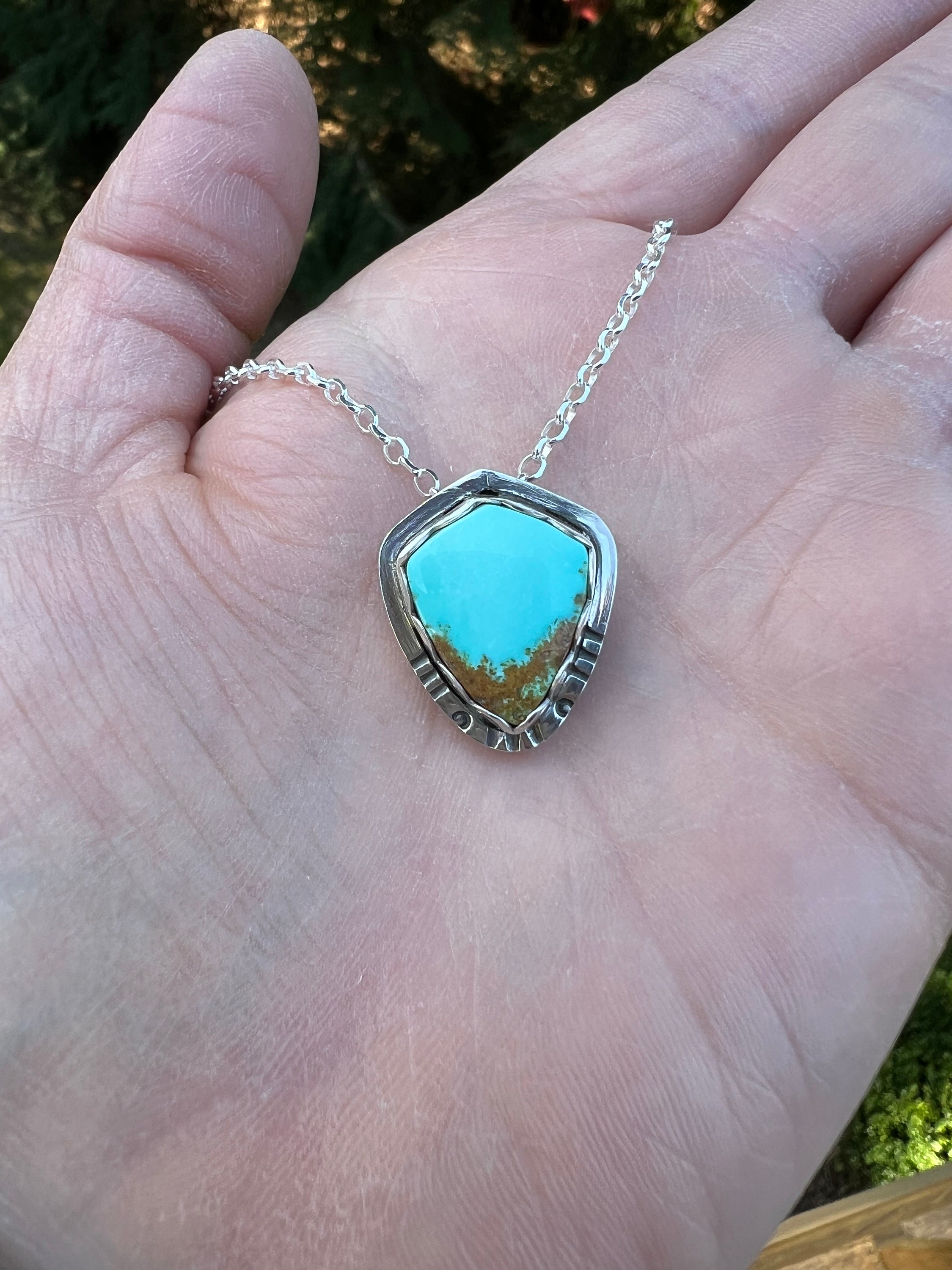 Royston Turquoise Petite Pendant, Light Blue Turquoise Pendant, - Etsy
