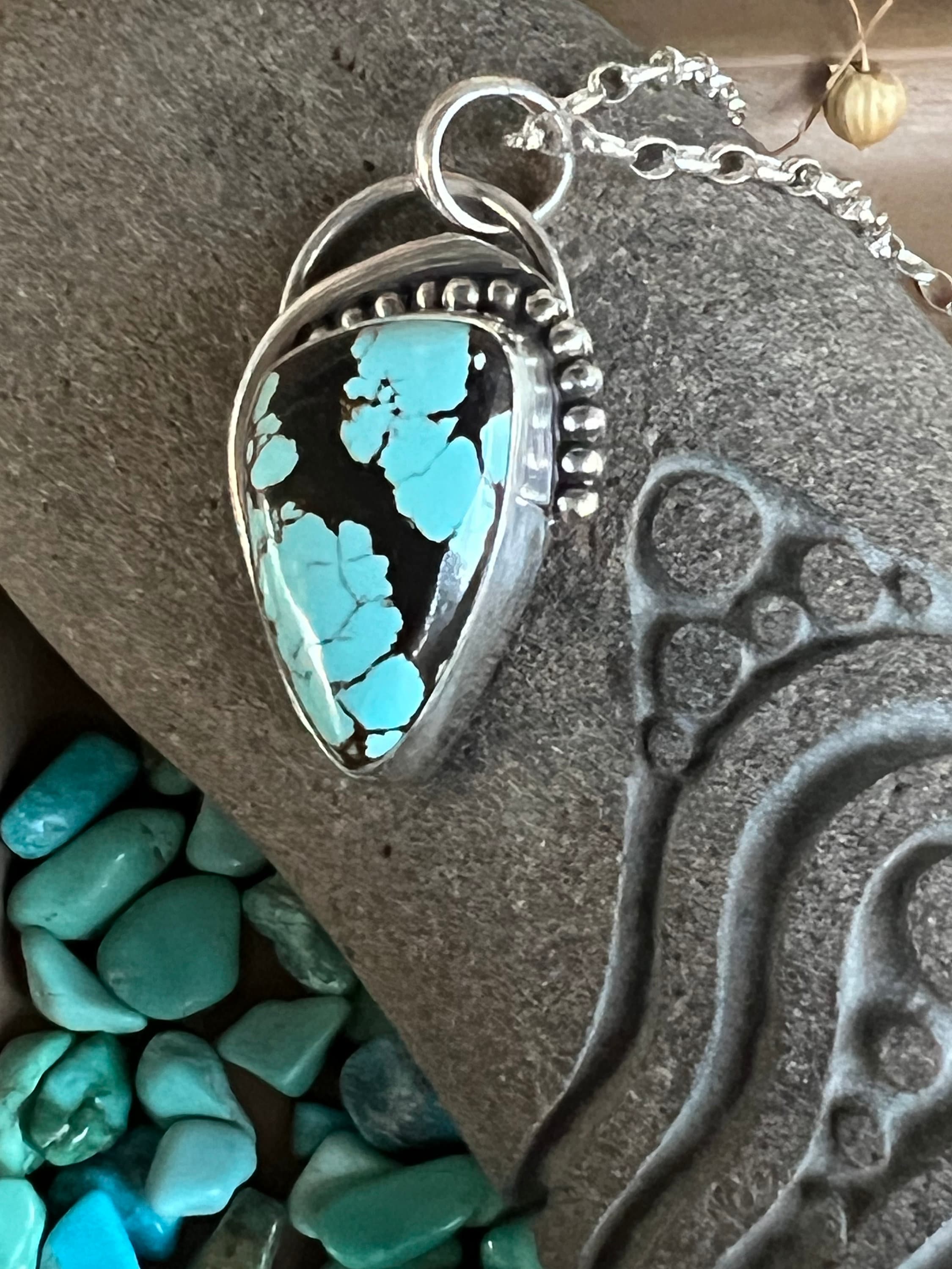 Qingu Turquoise Pendant, Blue Turquoise Pendant, Blue Hubei Turquoise ...