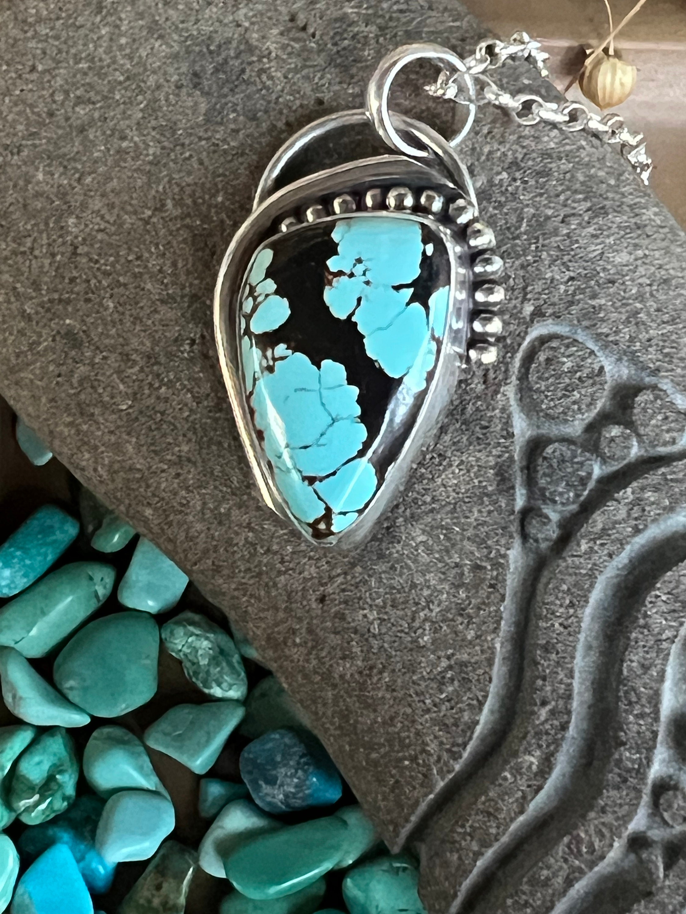 Qingu Turquoise Pendant, Blue Turquoise Pendant, Blue Hubei Turquoise ...