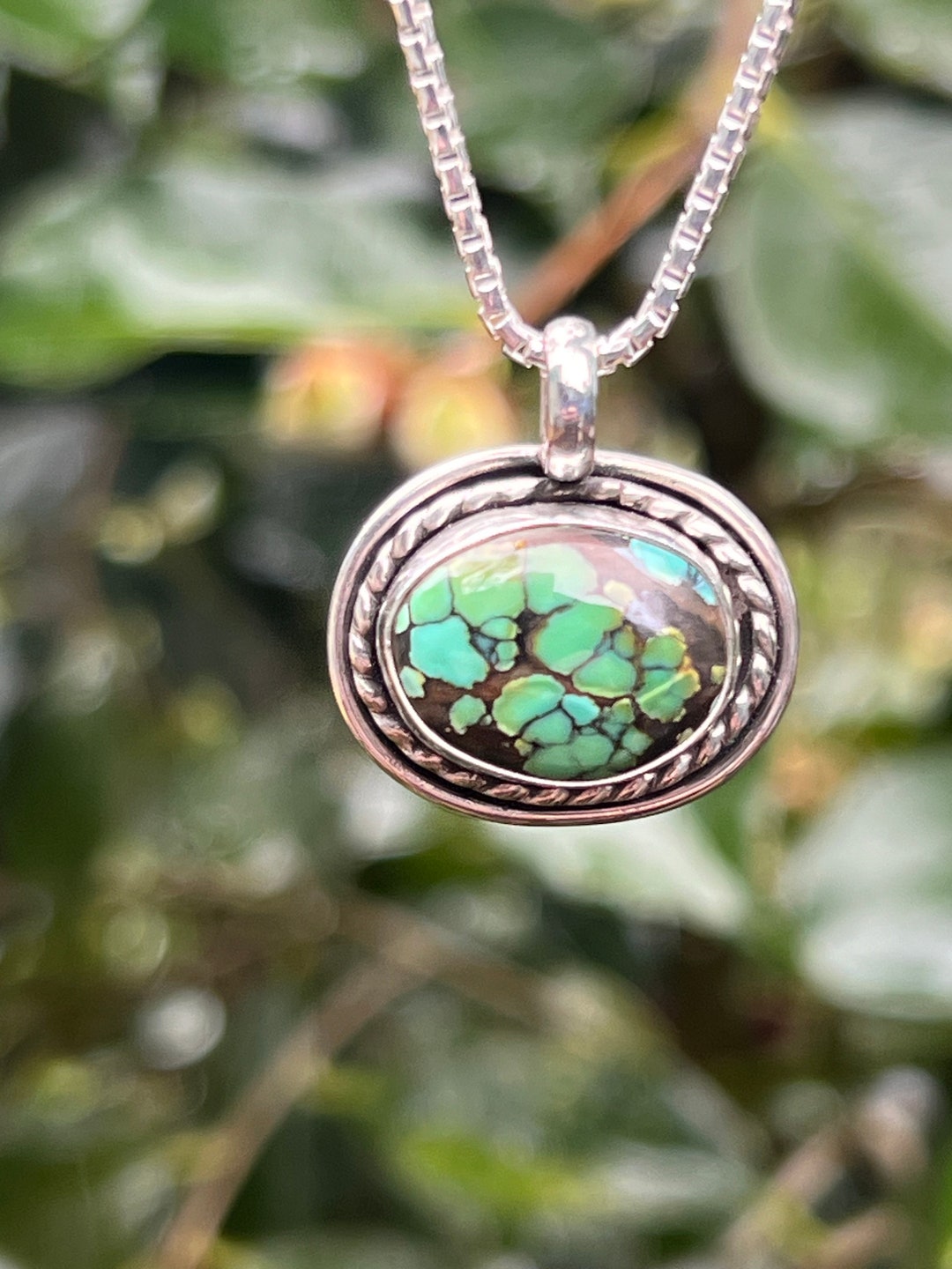 Qingu Turquoise Necklace, Turquoise Pendant, Blue-green Turquoise ...