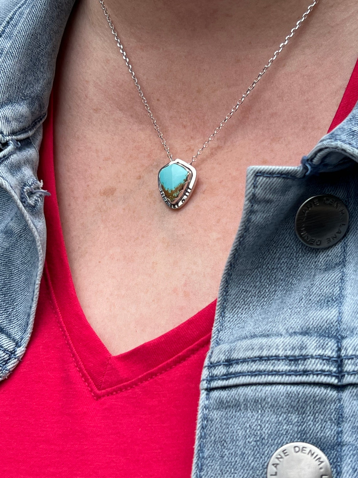 Royston Turquoise Petite Pendant, Light Blue Turquoise Pendant, - Etsy