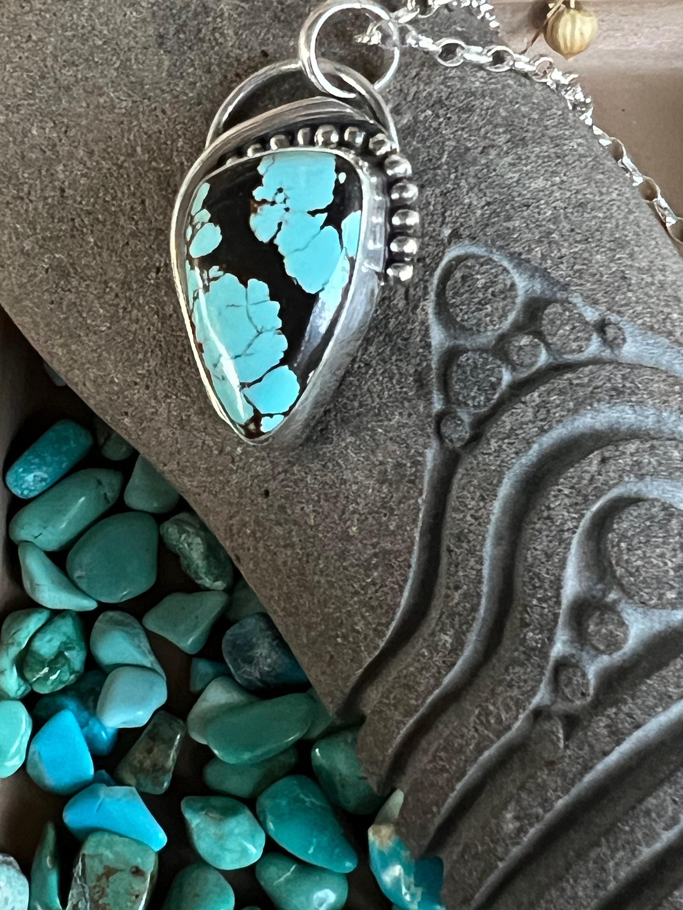 Qingu Turquoise Pendant, Blue Turquoise Pendant, Blue Hubei Turquoise ...