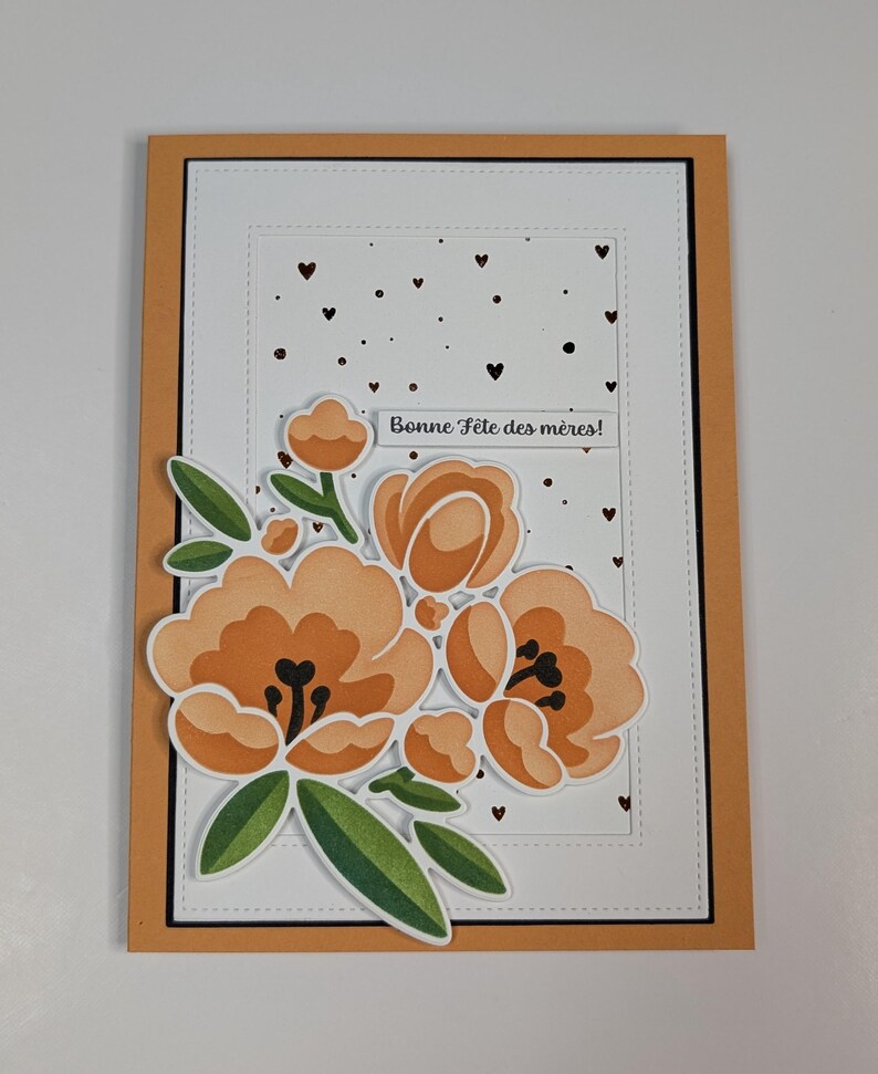 Mother’s Day Card – Bonne Fête Des Mères” – 5x7 Floral Card With ...