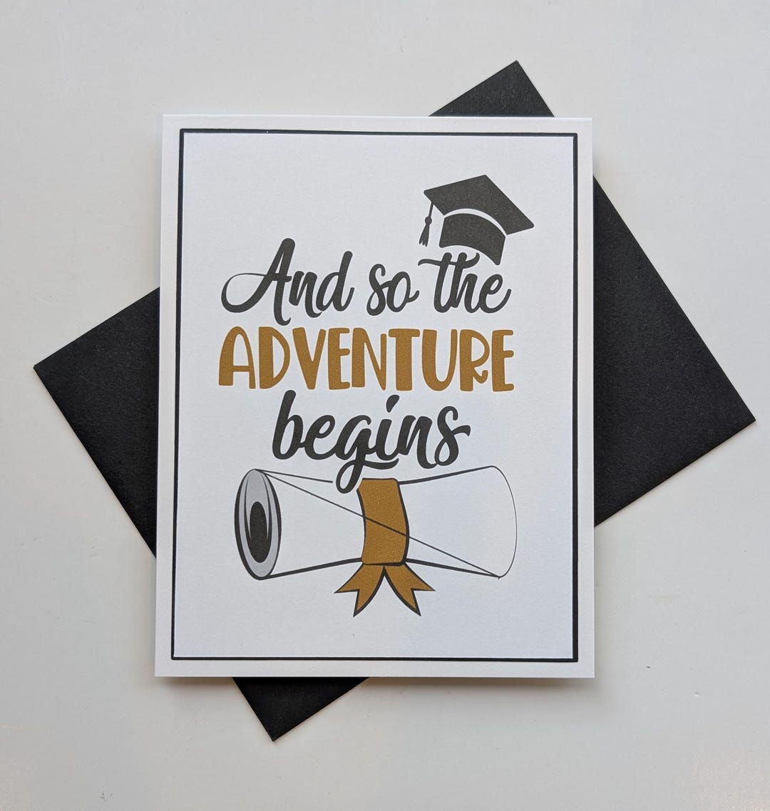 Graduation Card – and so the Adventure Begins – Handmade Blank Grad ...