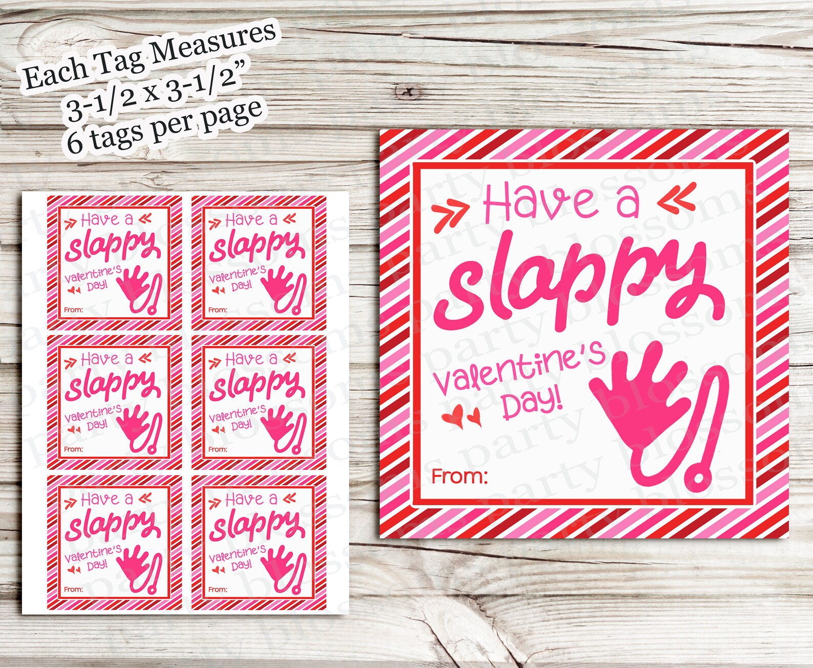 INSTANT DOWNLOAD Kids Valentine, High Five Have A Slappy Valentine's ...