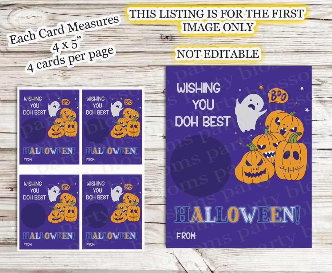 INSTANT DOWNLOAD Printable Halloween Wishing You Doh Best - Etsy