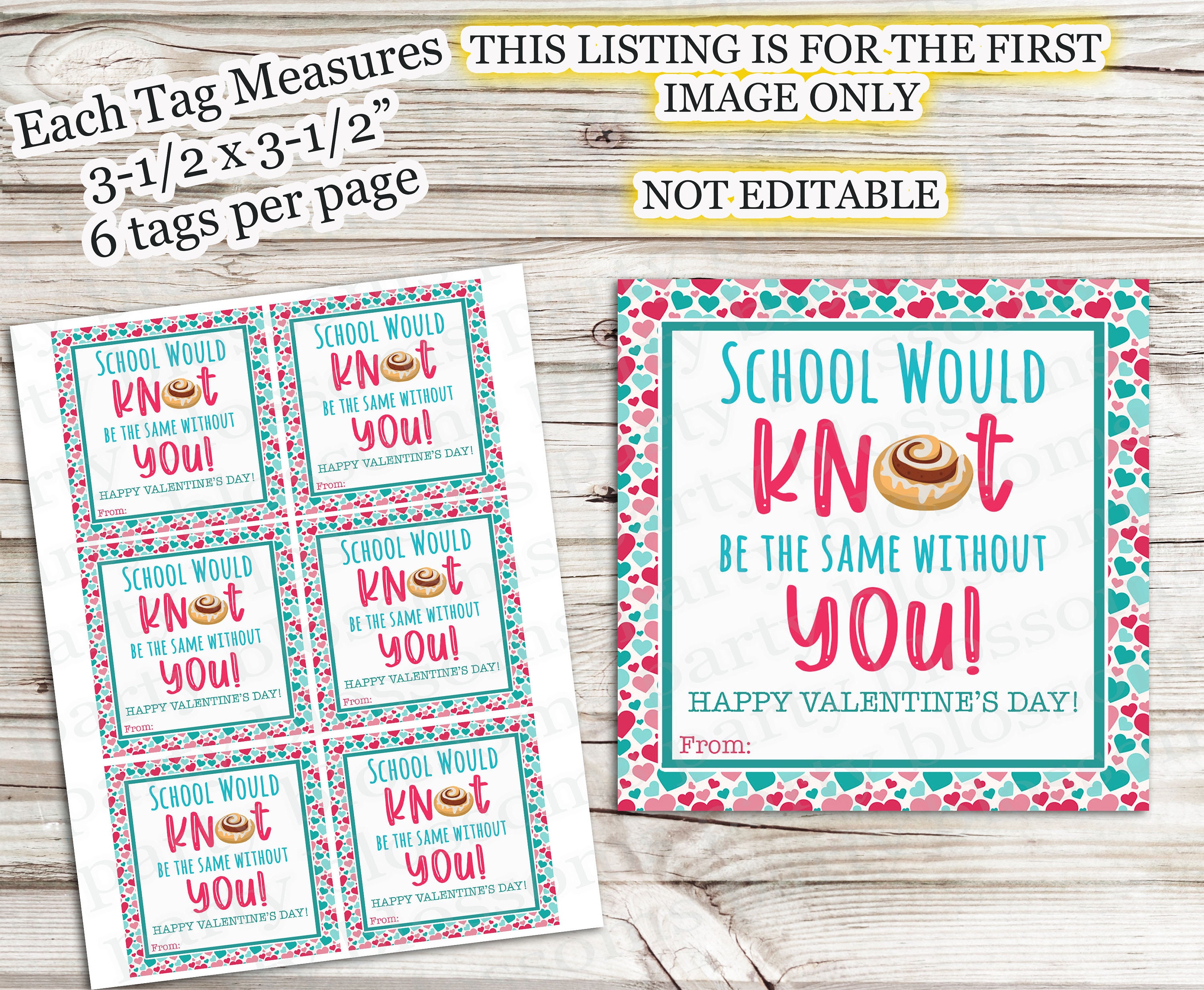 INSTANT DOWNLOAD Bear Valentine, Beary Happy You Are in My Class ...