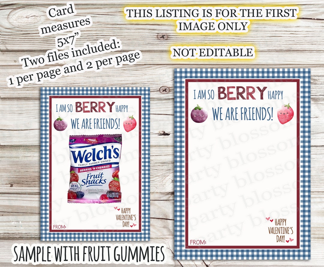 INSTANT DOWNLOAD: Printable I'm so Berry Happy We Are Friends Fruit ...