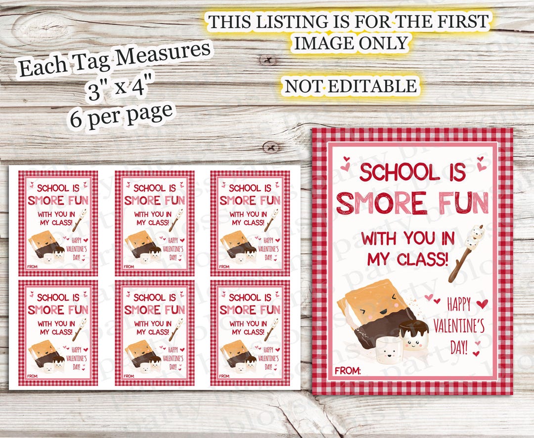 INSTANT DOWNLOAD School is Smore Fun With You in My Class Teacher Tag ...