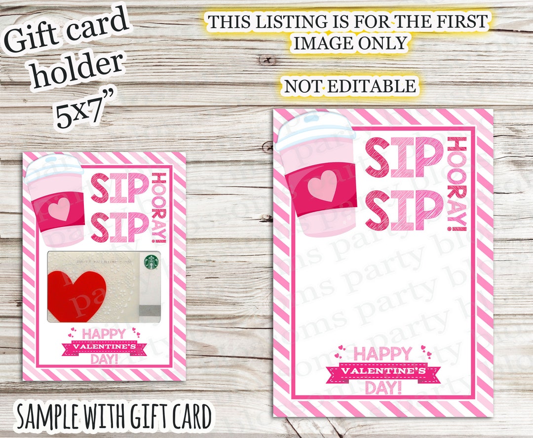 INSTANT DOWNLOAD Sip Sip Hooray Happy Valentines Day Latte Coffee Gift ...