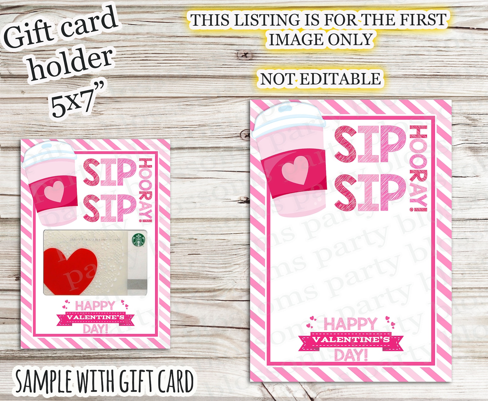 INSTANT DOWNLOAD Sip Sip Hooray Happy Valentines Day Latte Coffee Gift ...