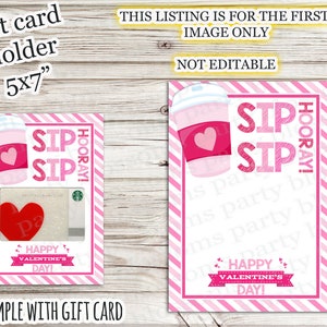 INSTANT DOWNLOAD Sip Sip Hooray Happy Valentines Day Latte Coffee Gift ...