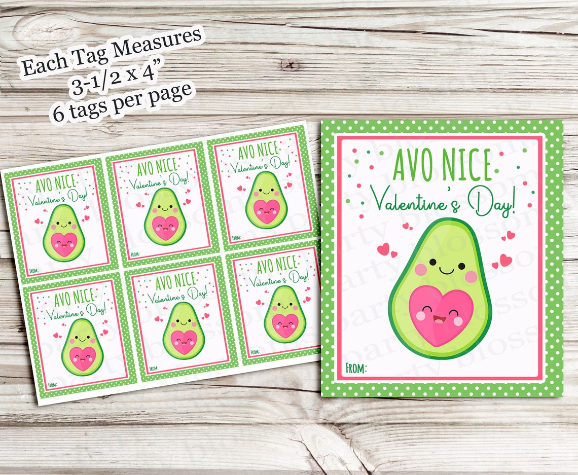 INSTANT DOWNLOAD Printable Valentine Tags, 3.5"x3.5" Generic Happy ...