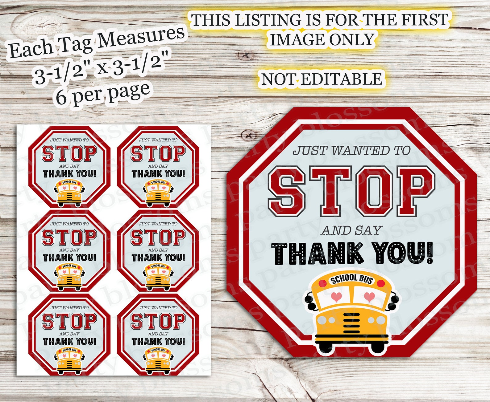 INSTANT DOWNLOAD: Just Wanted to STOP and Say Thank You Gift Tag ...