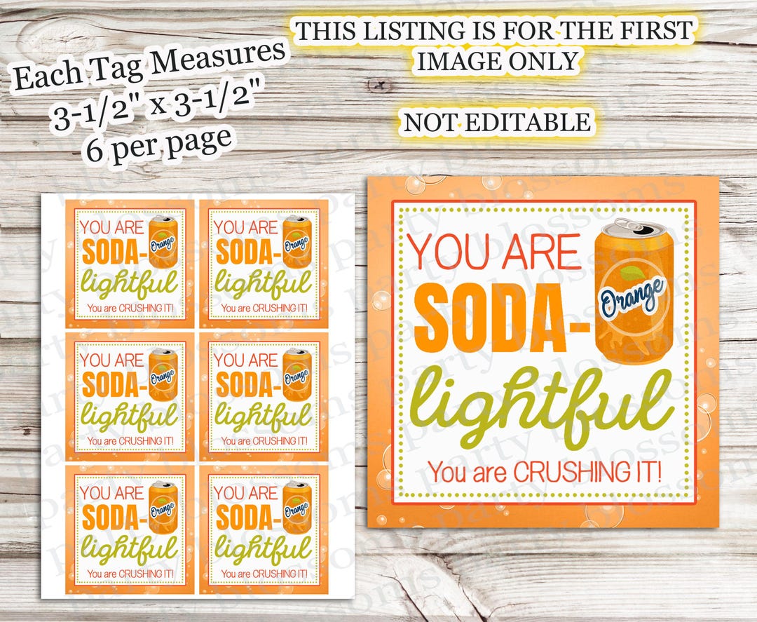 INSTANT DOWNLOAD You're Soda Lightful You Are Crushing It Appreciation ...