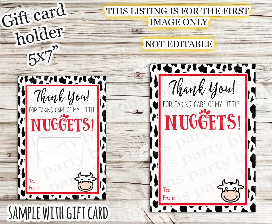 INSTANT DOWNLOAD Thank You Taking Care of MY Little Chicken Nuggets ...