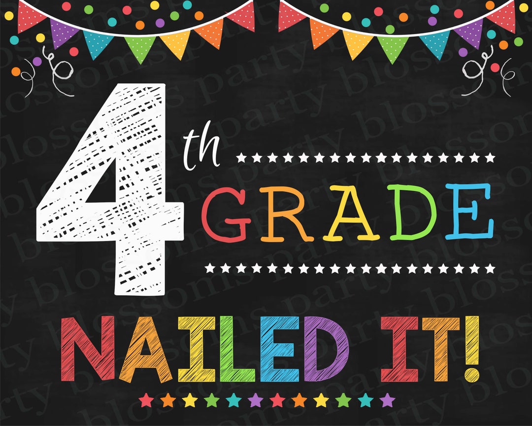 INSTANT DOWNLOAD: 4th Grade Nailed It Last Day of 4th Grade 5th Grade ...