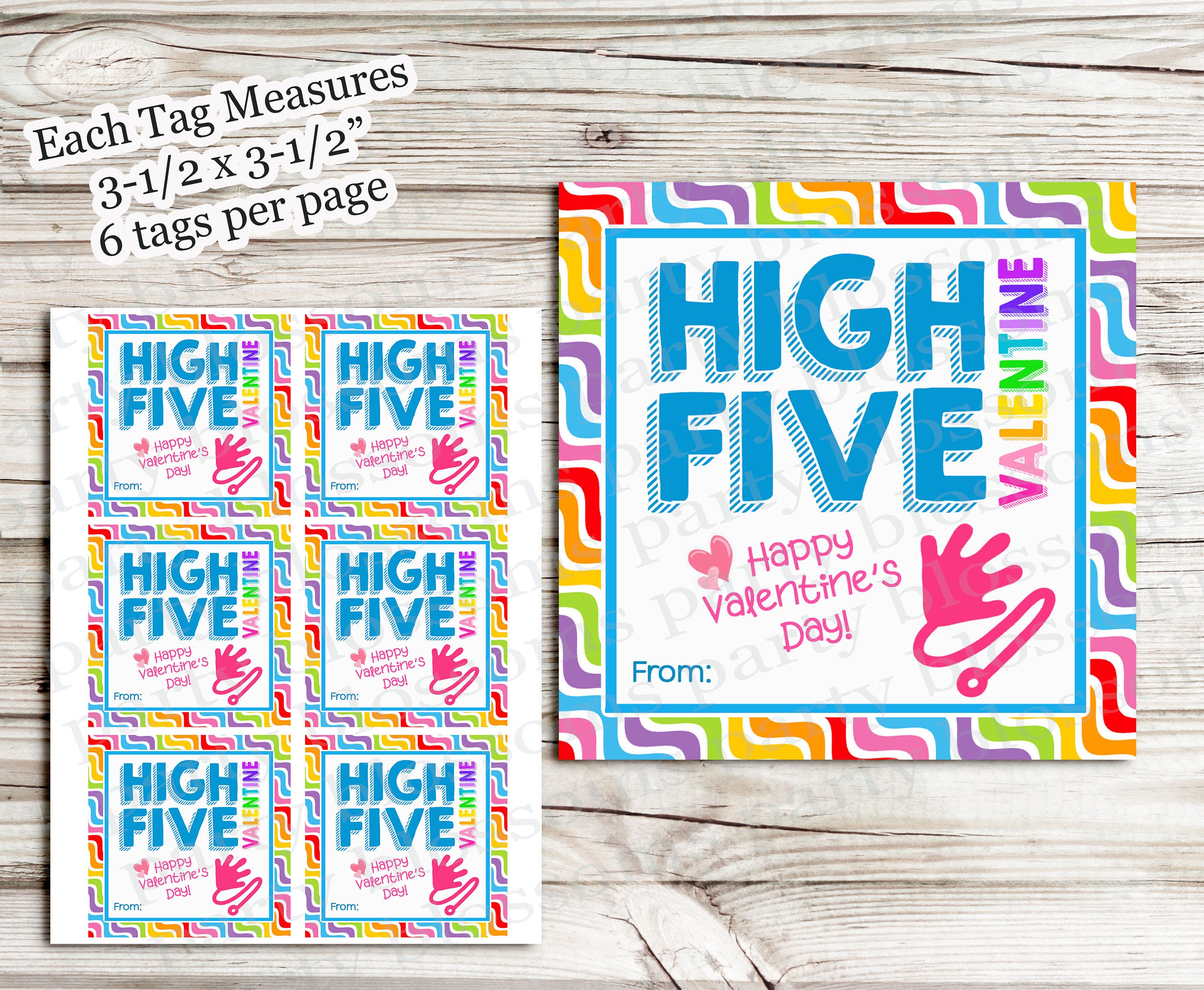 INSTANT DOWNLOAD Kids Valentine, High Five Have A Slappy Valentine's ...