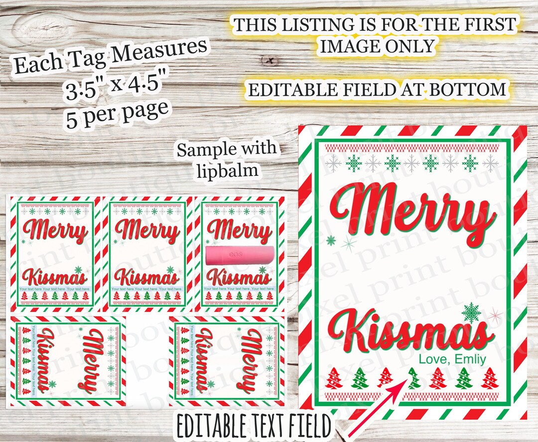 INSTANT DOWNLOAD Lip Balm Holder Card Youre the Balm Merry Kissmas ...