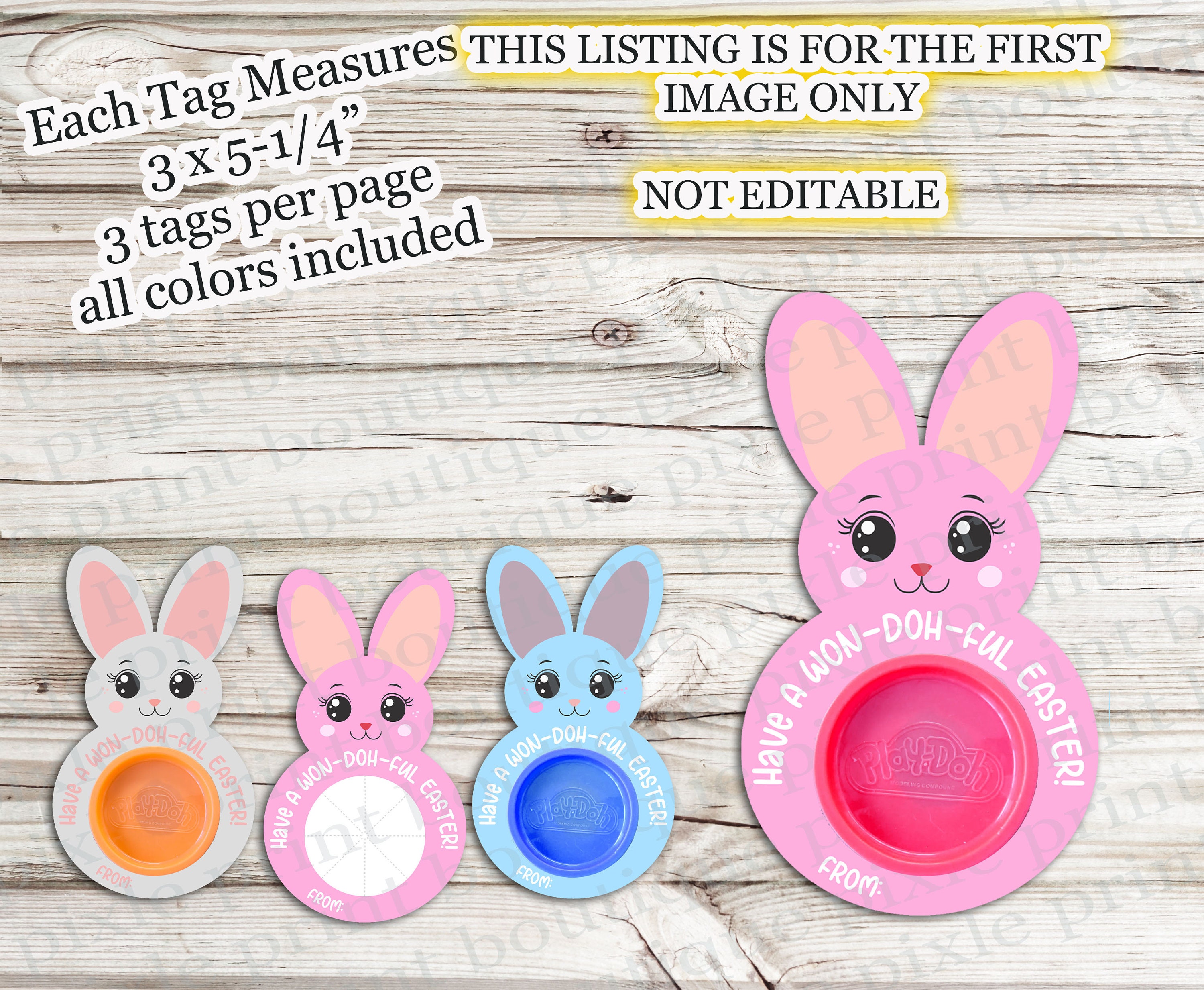 INSTANT DOWNLOAD Have A Wonderful Won-doh-ful Easter Carrot Tag Play ...