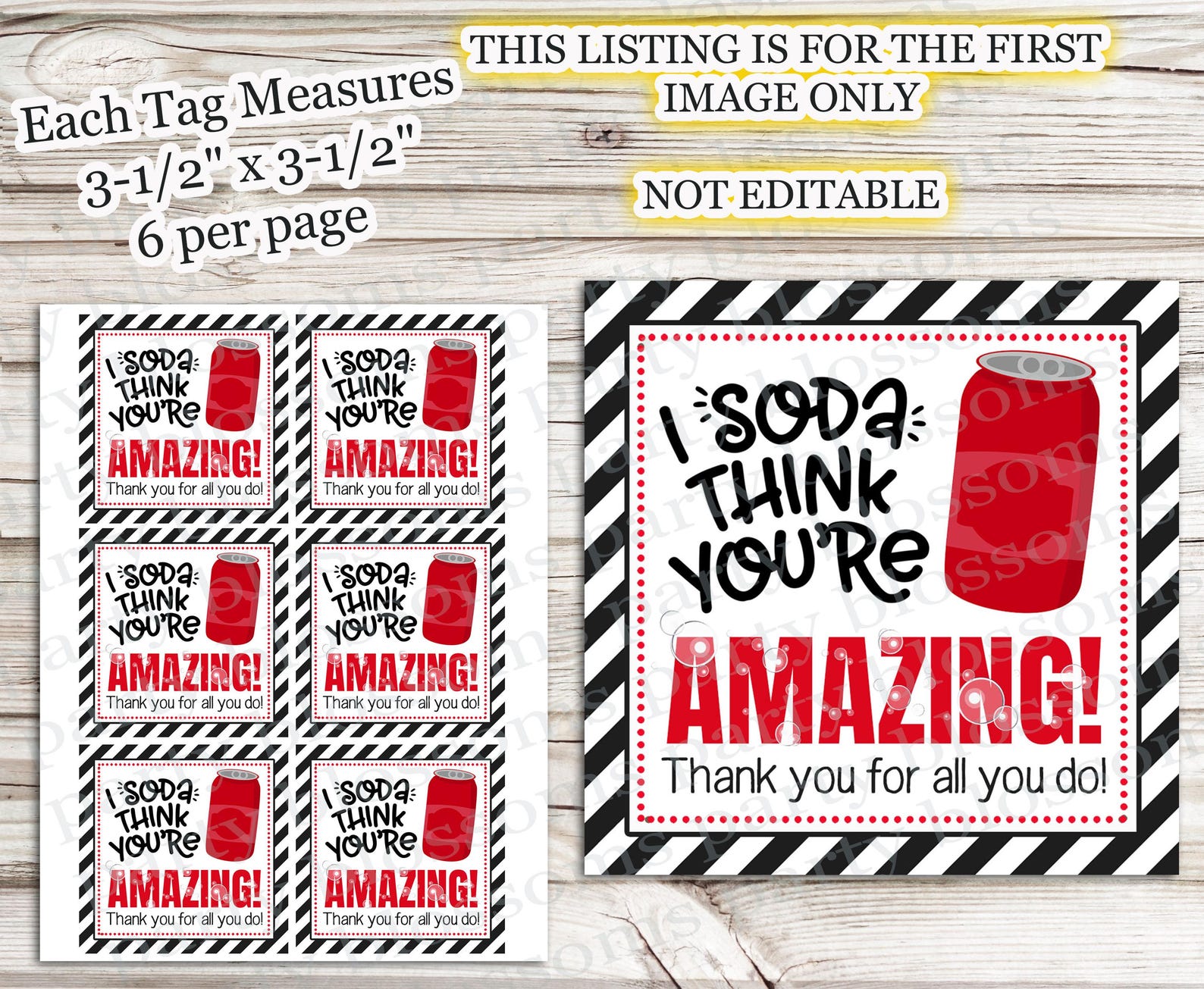 INSTANT DOWNLOAD I Soda Think You Are Amazing Thank You for All You Do ...
