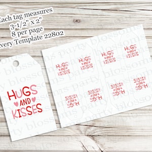 INSTANT DOWNLOAD Printable Hugs Kisses & Valentines Wishes Valentine ...