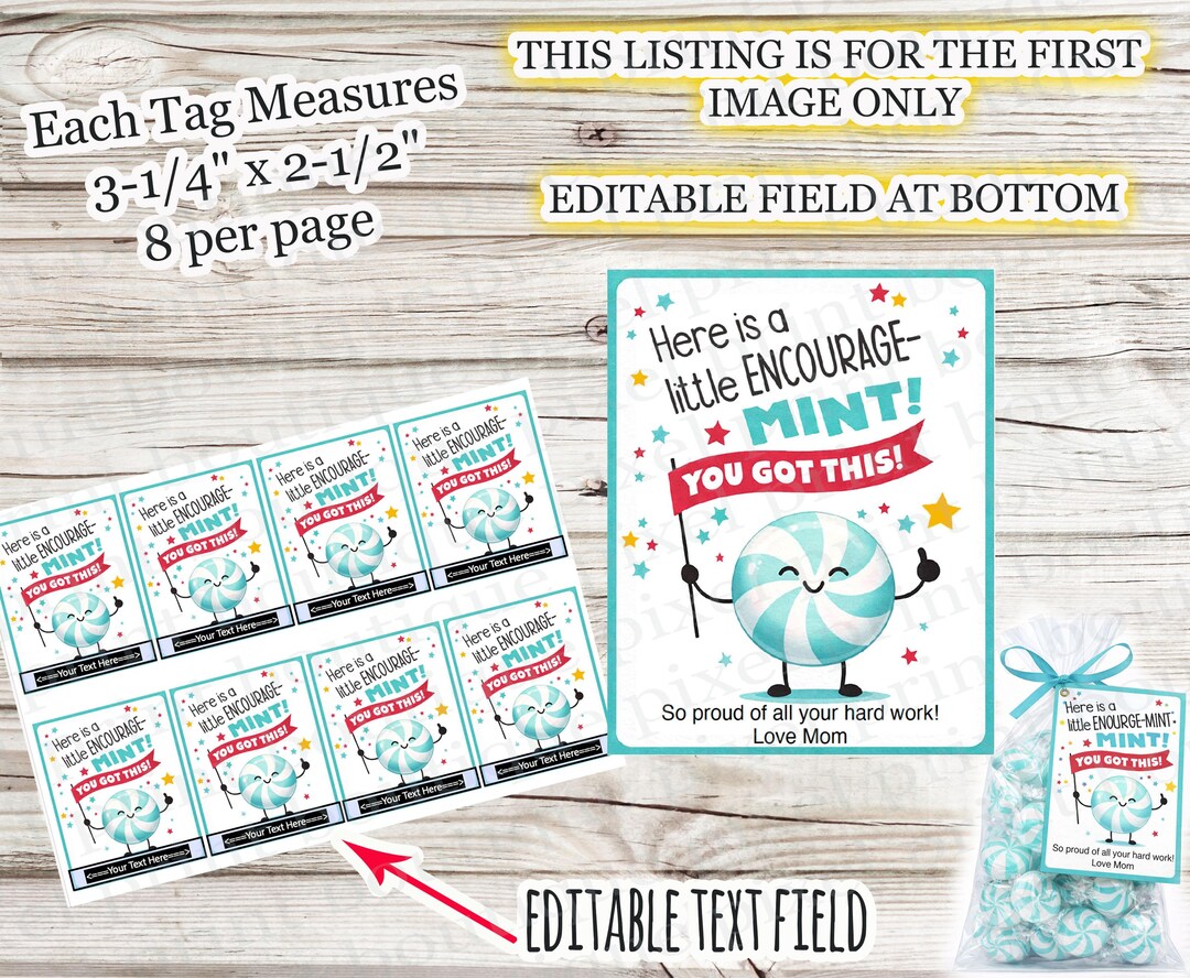 INSTANT DOWNLOAD Little Encouragement Mint Printable Tag Motivation ...