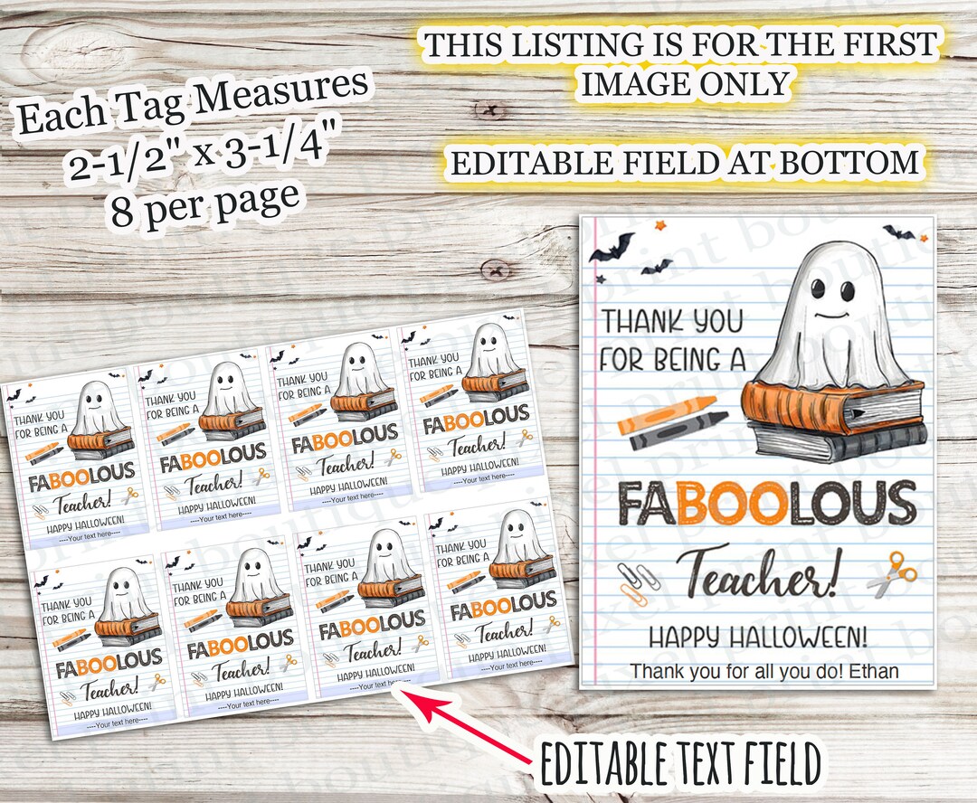 INSTANT DOWNLOAD Thank You for Being A Faboolous Fabulous Teacher Happy ...
