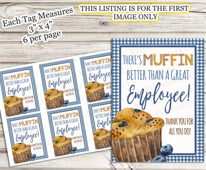 INSTANT DOWNLOAD There's Muffin Better Than A Great Employee Thank You ...