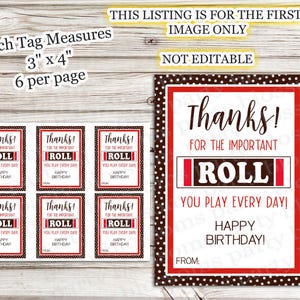 INSTANT DOWNLOAD Thanks for the Important Roll Role Tootsie You Play ...