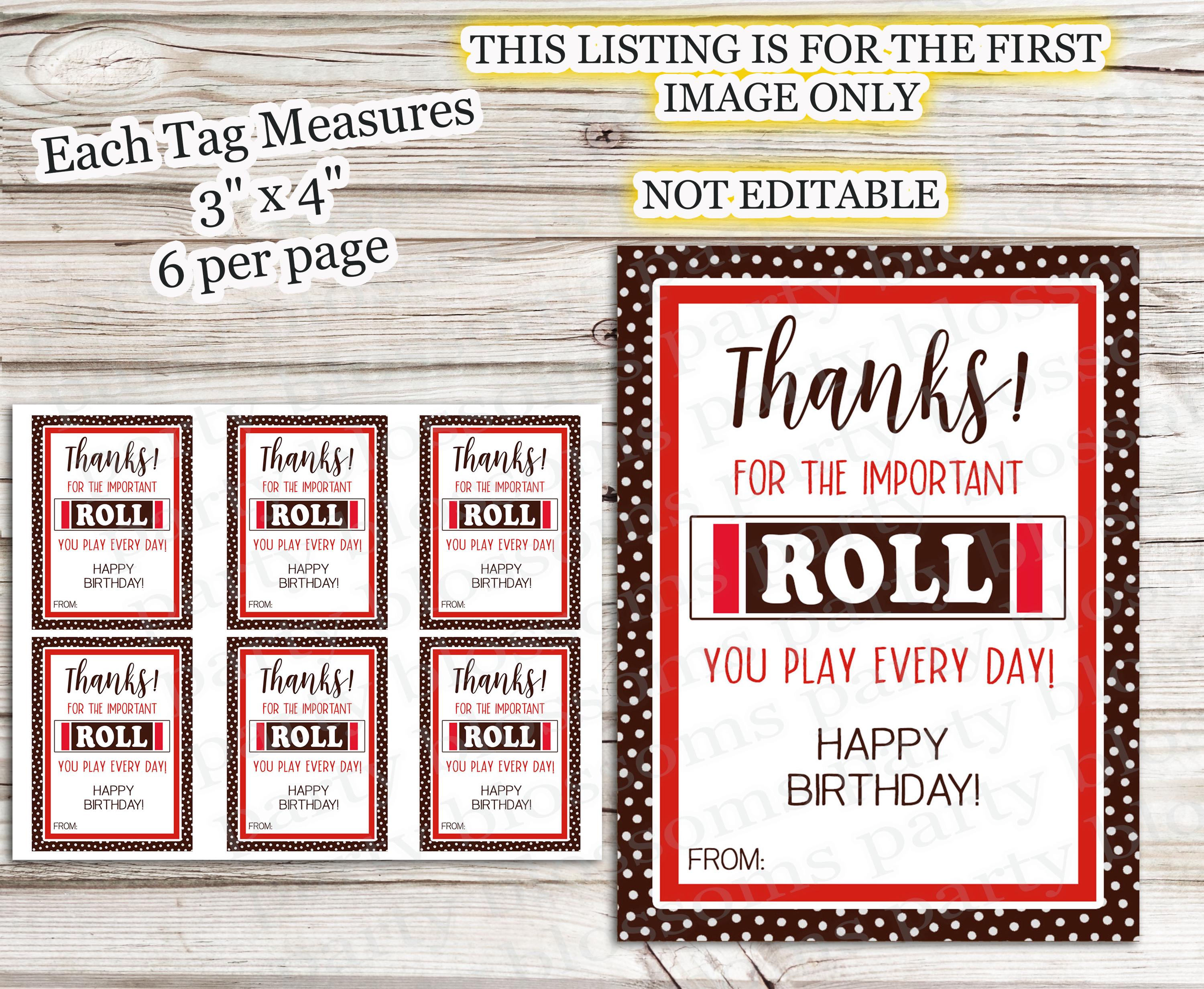 INSTANT DOWNLOAD Thanks for the Important Roll Role Tootsie You Play ...