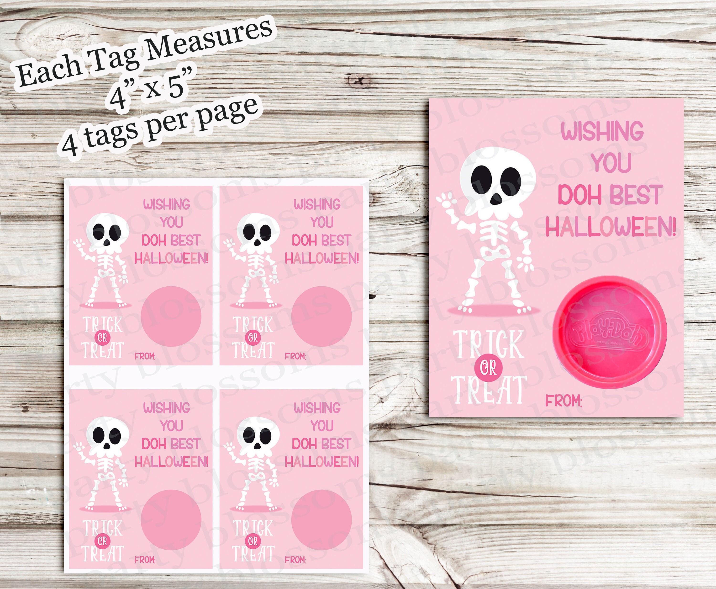 INSTANT DOWNLOAD Printable Halloween Treat Tag Wishing You Doh - Etsy