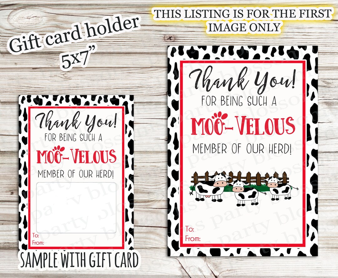 INSTANT DOWNLOAD Thank You for Being Such A Moo-velous Member of Our ...