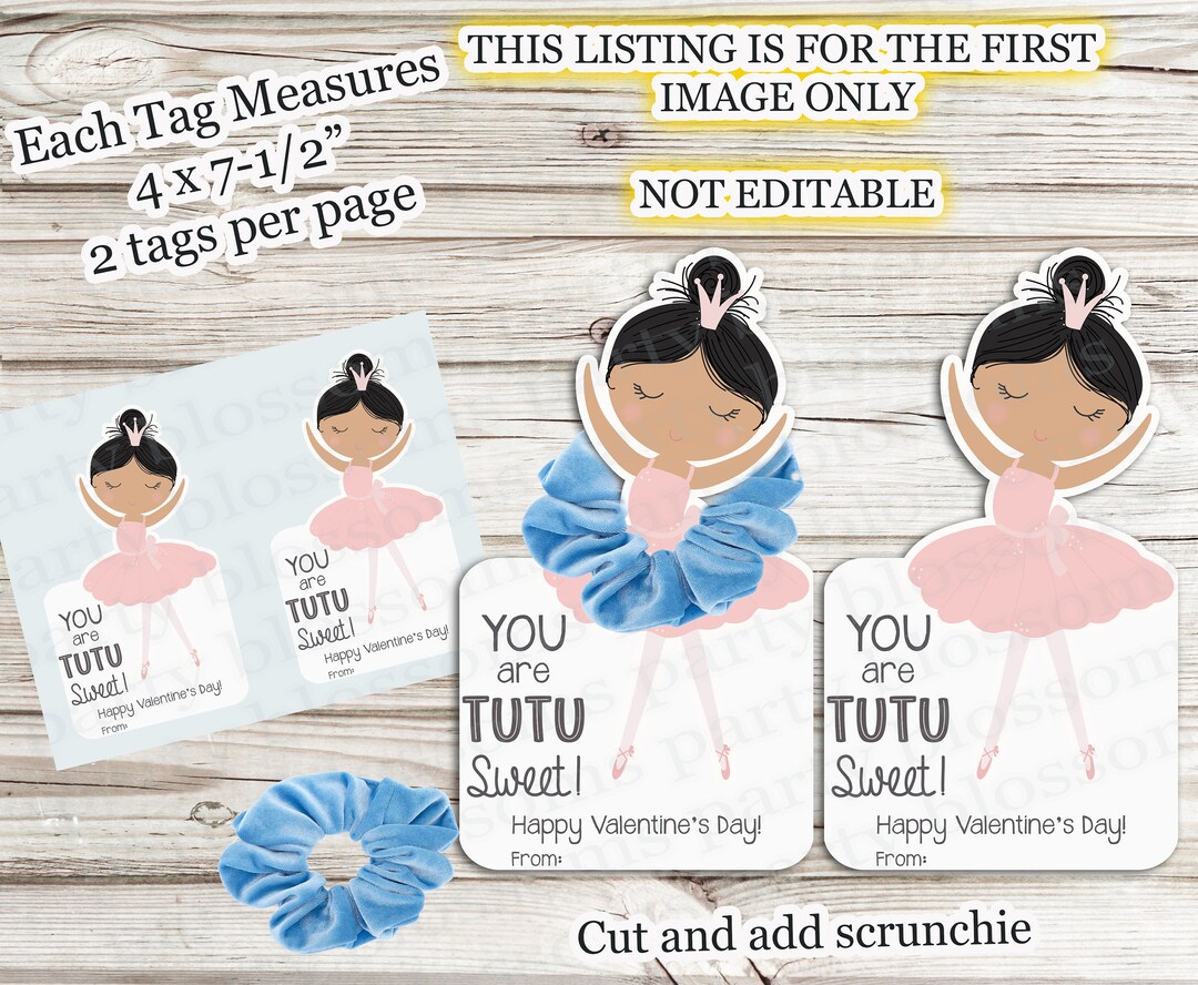 INSTANT DOWNLOAD You Are Tutu Sweet Scrunchie Ballerina Valentine ...