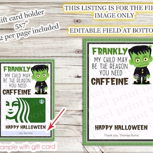 INSTANT DOWNLOAD Editable Printable Halloween Gift Card Holder Frankly ...
