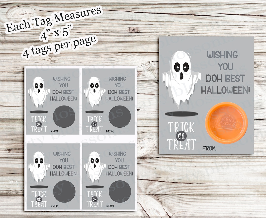 INSTANT DOWNLOAD Printable Halloween Treat Tag Wishing You Doh Best ...