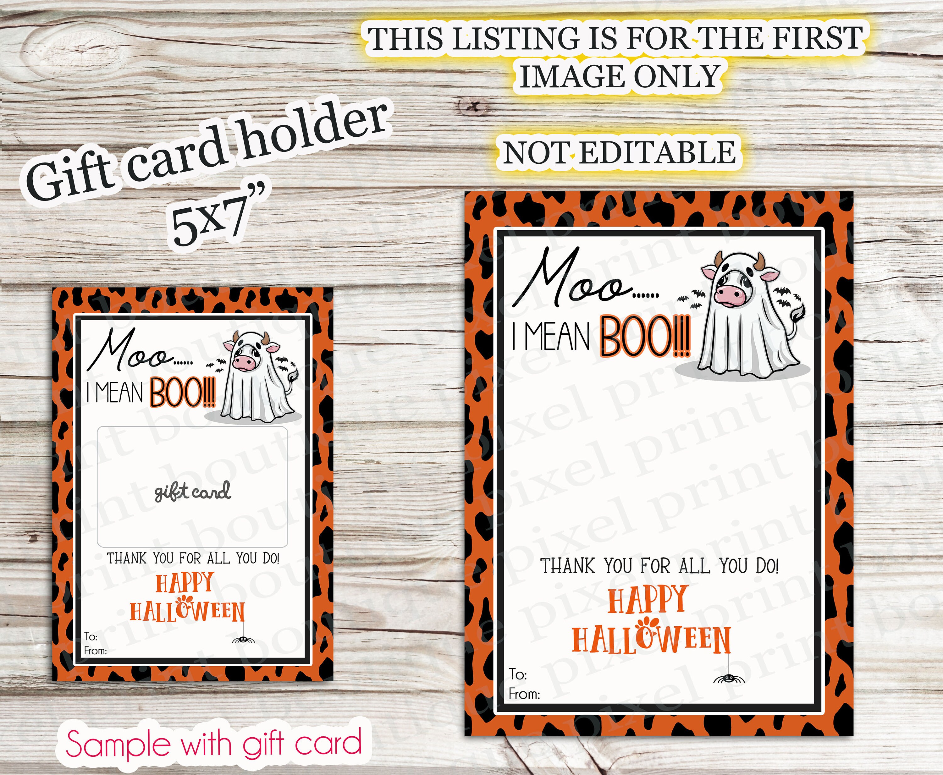 INSTANT DOWNLOAD Editable Printable Halloween Gift Card Holder Frankly ...