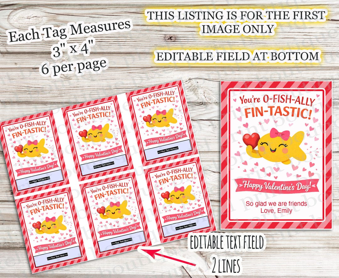 INSTANT DOWNLOAD: Printable You’re O-fish-ally Fin-tastic Goldfish ...