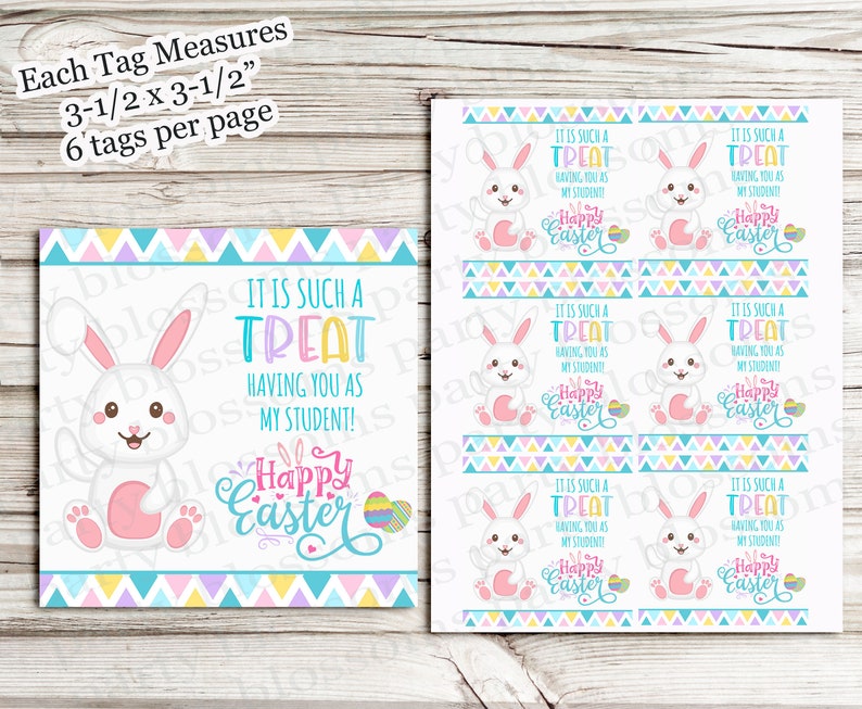 INSTANT DOWNLOAD Bunny Tails Treat Topper Happy Easter, Little Chick ...