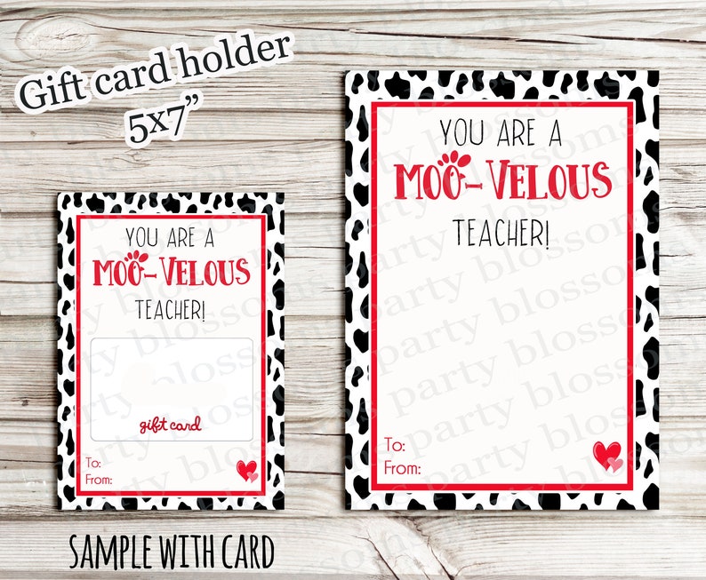 INSTANT DOWNLOAD You Are A Moo-velous Marvelous Teacher Sign Thank You ...